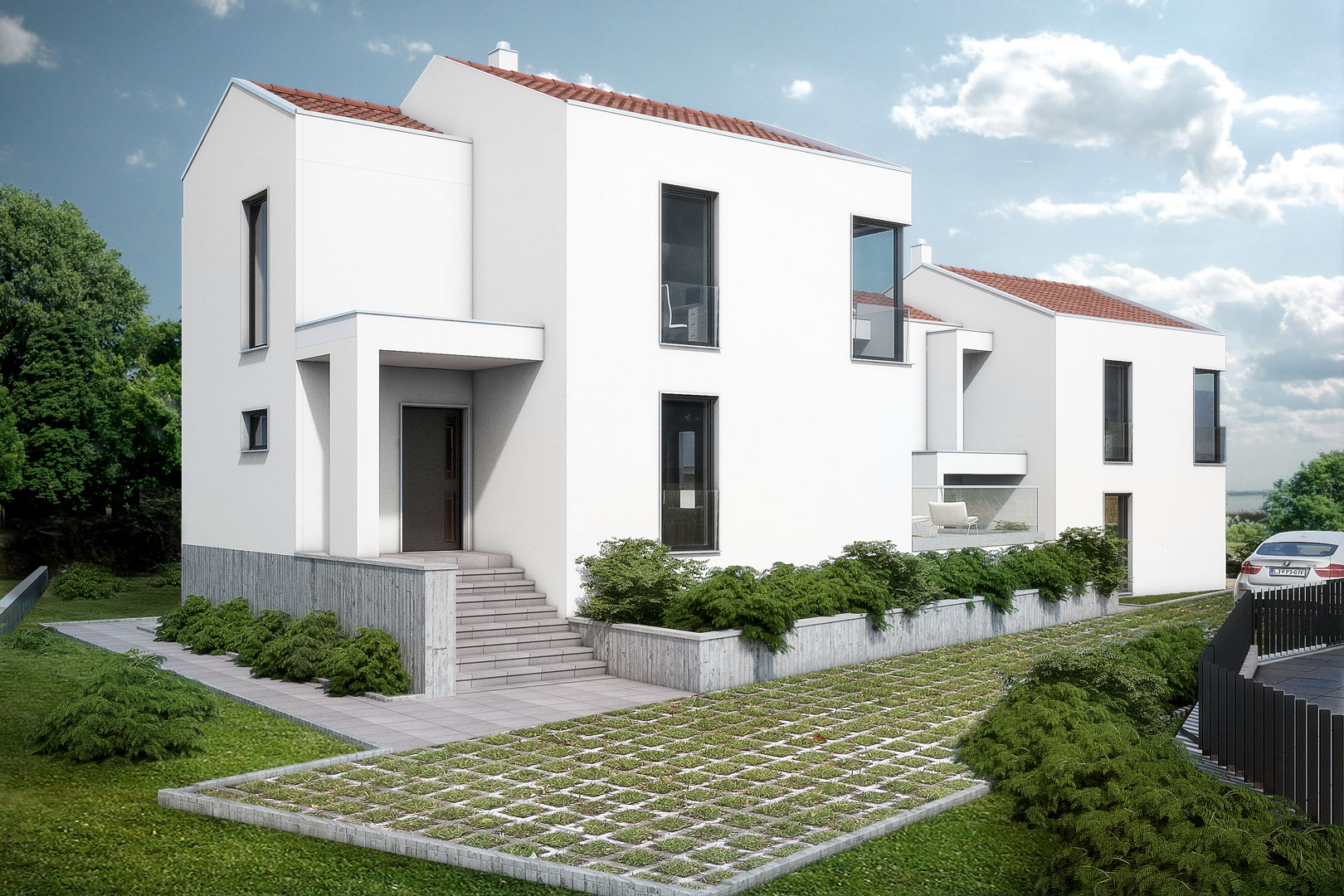 Tri poluugrađene moderne kuće - Pobri, Opatija - Rijeka arhitekt